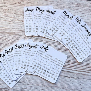 Mini Date Stickers; Calendar Icons; Bullet Journal Stickers; TN ...