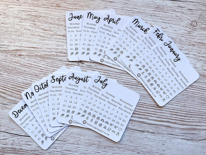 Mini Date Stickers; Calendar Icons; Bullet Journal Stickers; TN ...