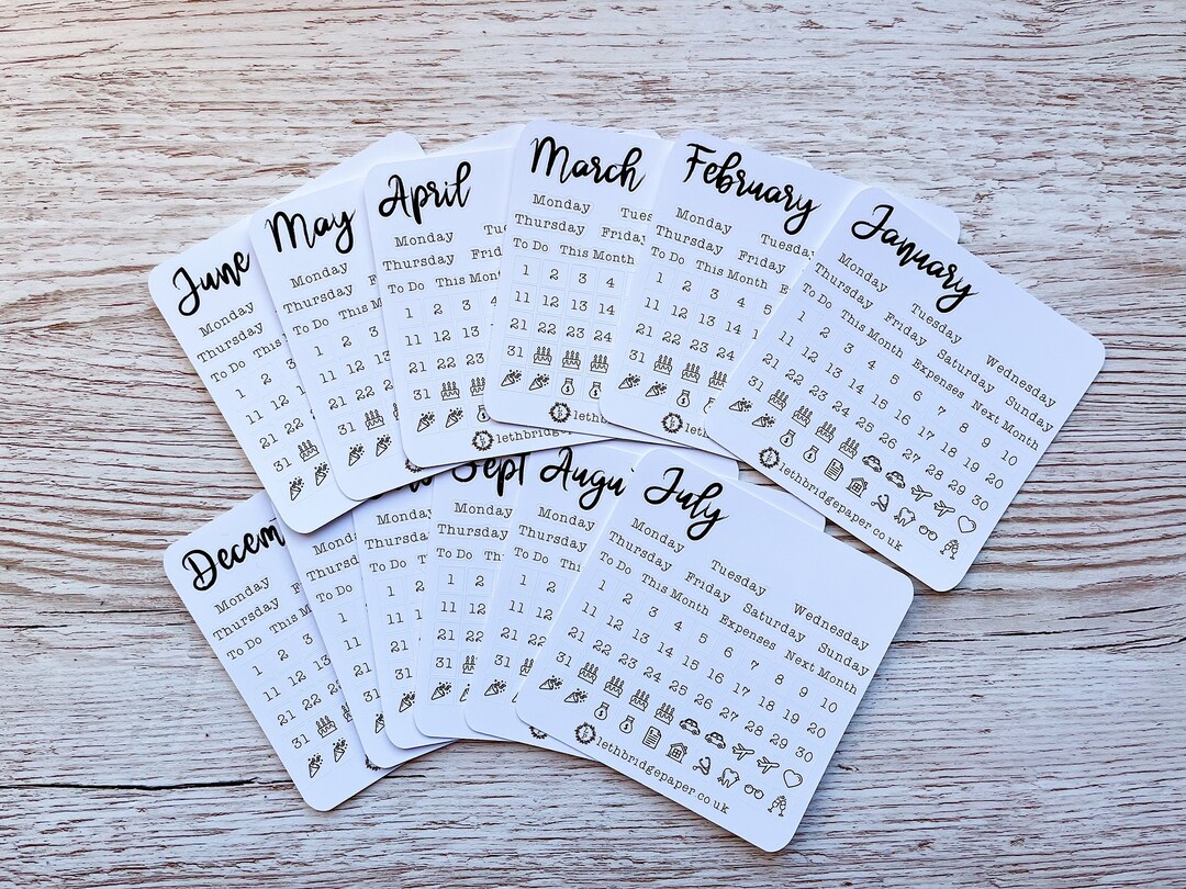 Mini Date Stickers; Calendar Icons; Bullet Journal Stickers; TN ...