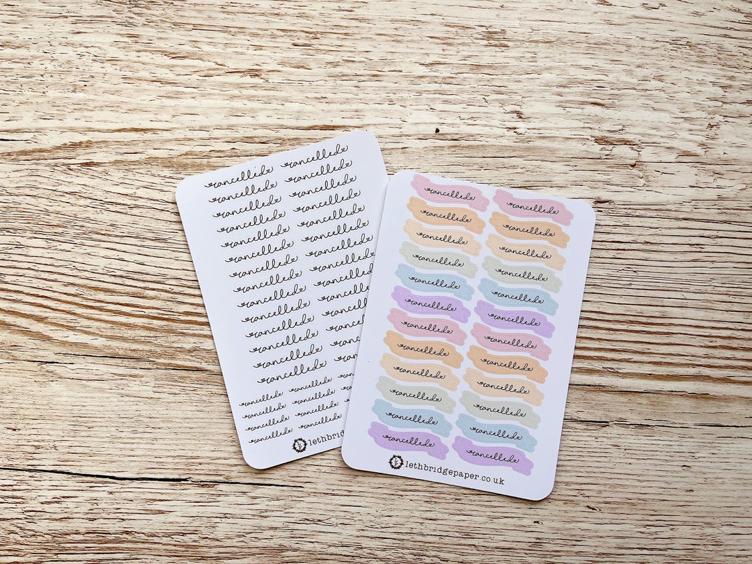Cancelled Banner Stickers Cancelled Scripty Planner Stickers Canceled ...