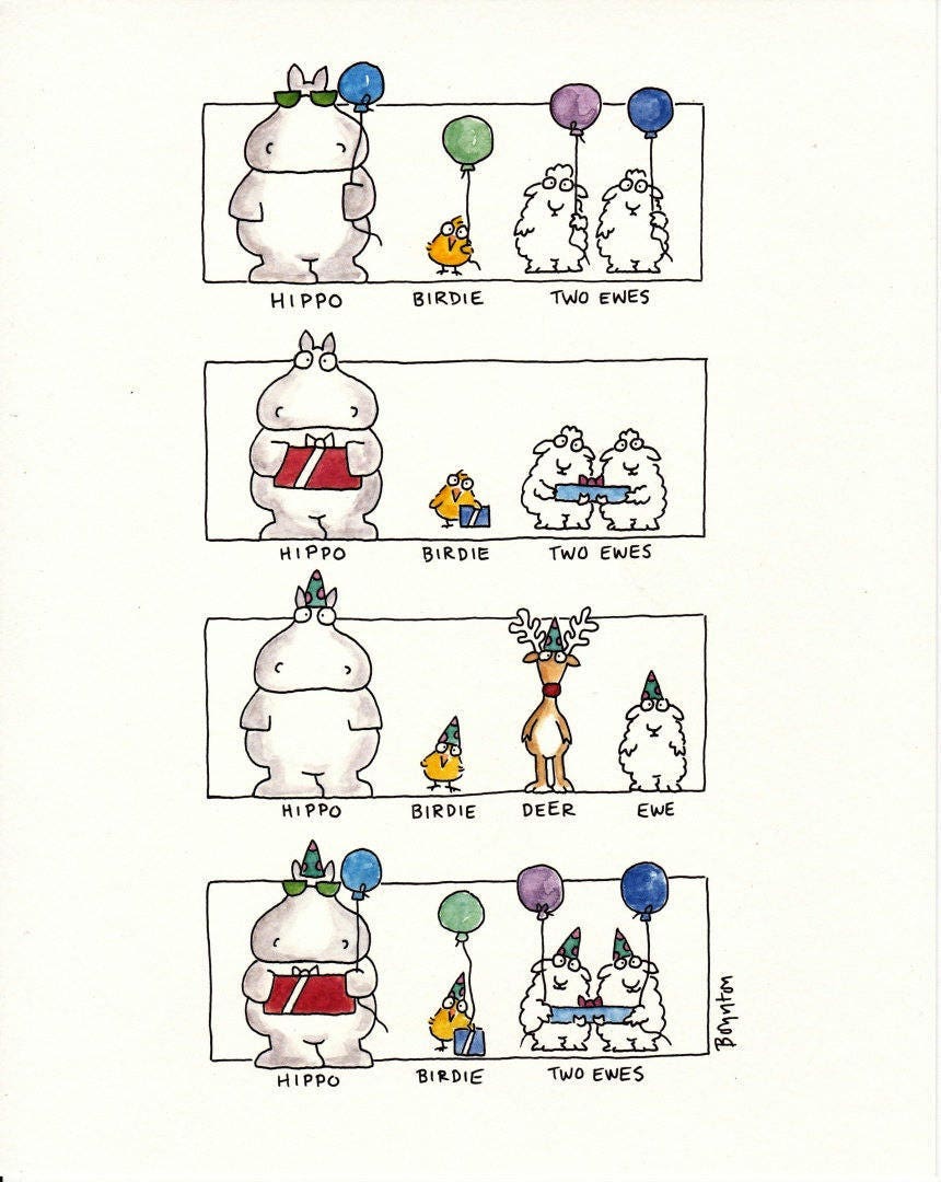 Vintage SANDRA BOYNTON Happy Birthday Framed 8 X 10 Original 1990 ...