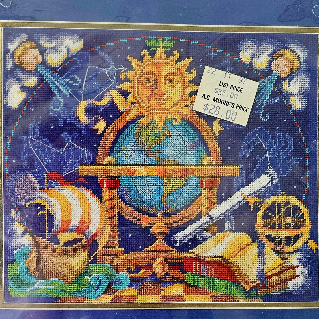 Bucilla Astronomer's Dream Needlepoint Picture or Pillow Kit 4752 Kooler Design Studio 1997 ...