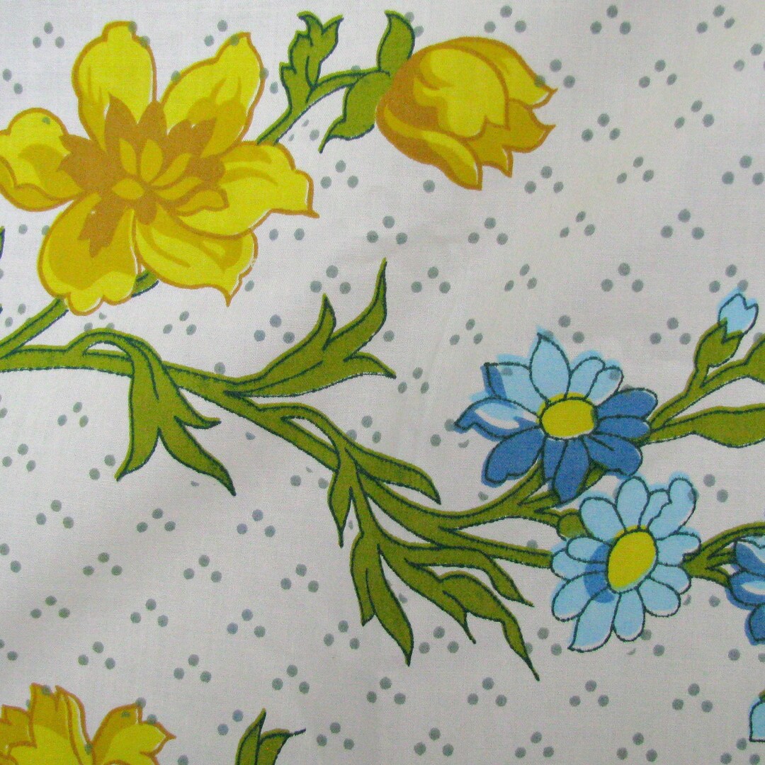 Vintage SPRINGMAID Pinch Pleat Curtains Set 2 Retro Floral 60" Drapes ...