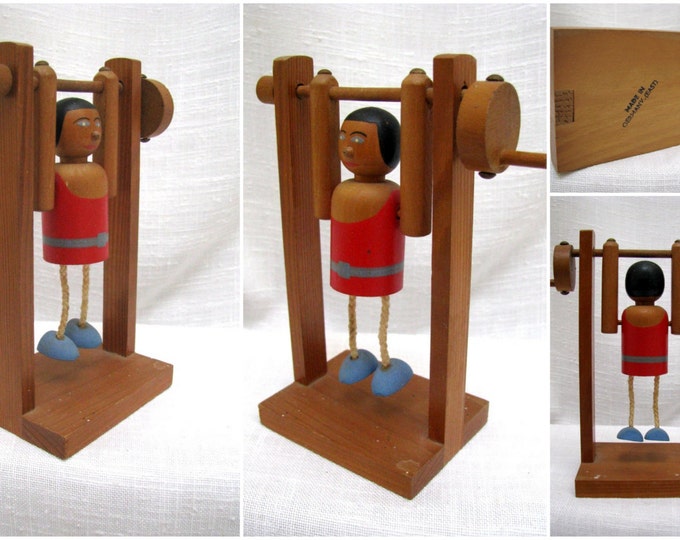 German Folk Art Wooden Toy Flip Jack Tumbling Toy Acrobat Flippy ...