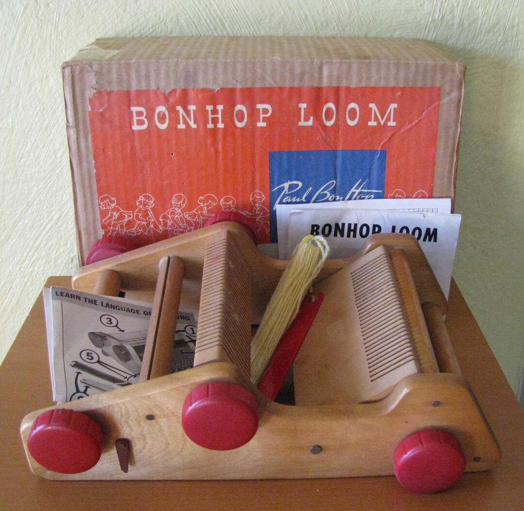 Vintage BONHOP Weaving Loom 1950s Child Size Table Top Wooden Loom Paul ...