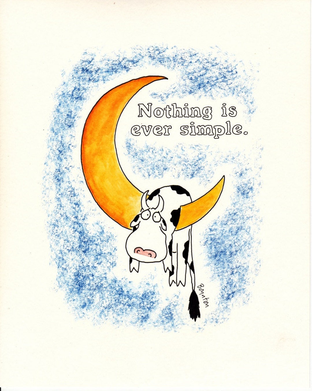 Vintage SANDRA BOYNTON nothing is Ever Simple Framed 8 X 10 Original ...