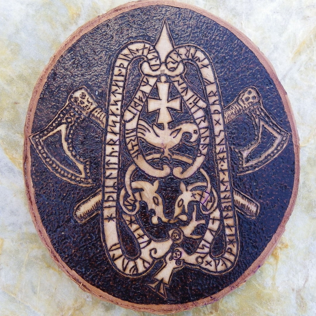 Viking Dragons and Runes From Rune Stone Pyrography - Etsy