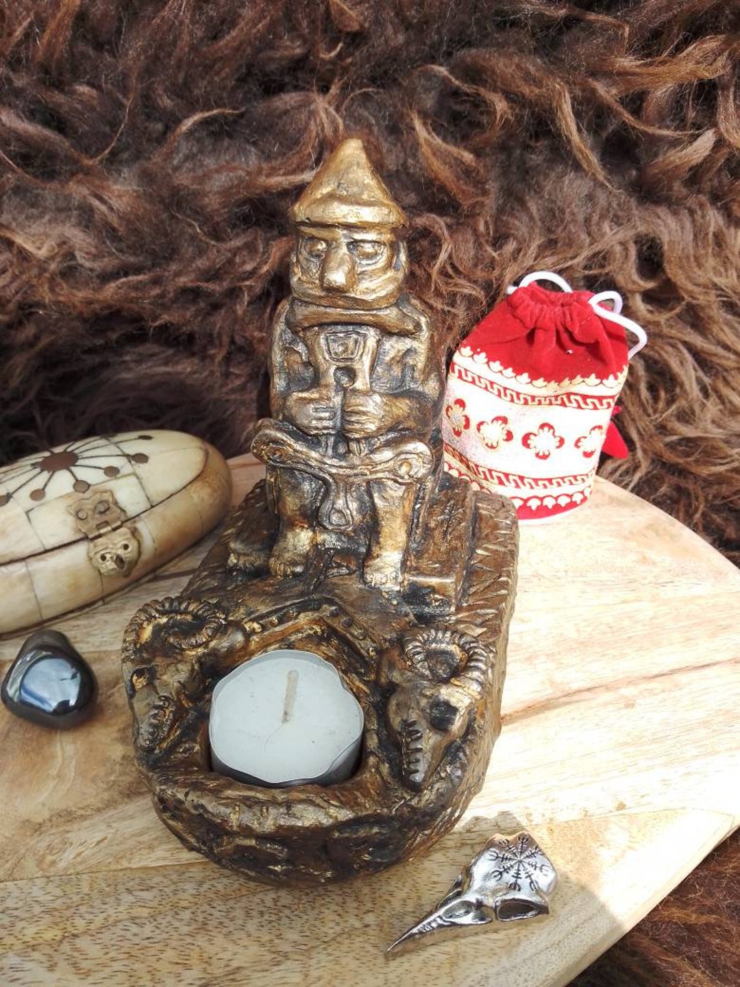 God Thor Viking God Candlestick God of Thunder Pagan Altar - Etsy