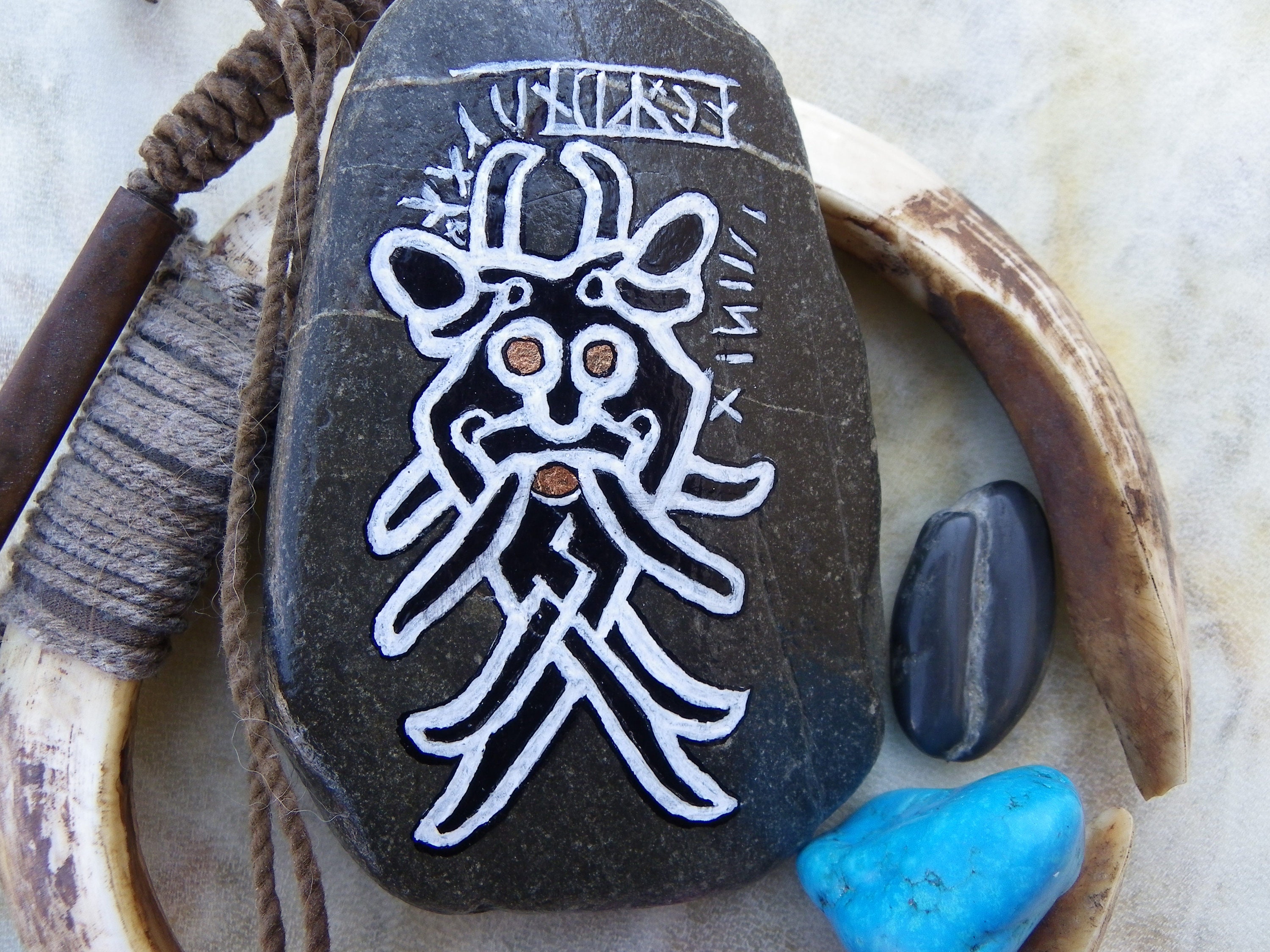 Viking Rune stone of Aarhus Danmark Viking art painting on | Etsy