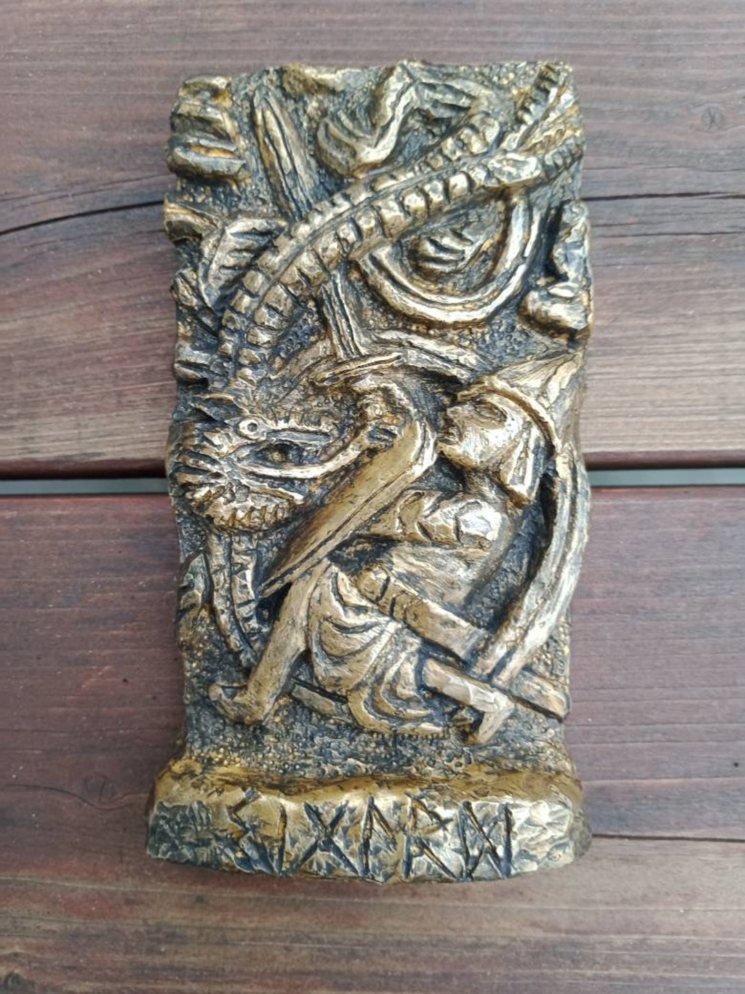 Sigurd and the Dragon, Bas Relief Viking Art Walhalla, Viking Gods ...