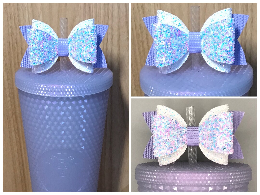 Bow Straw Topper Light Purple White Studded Winter Holiday Target ...
