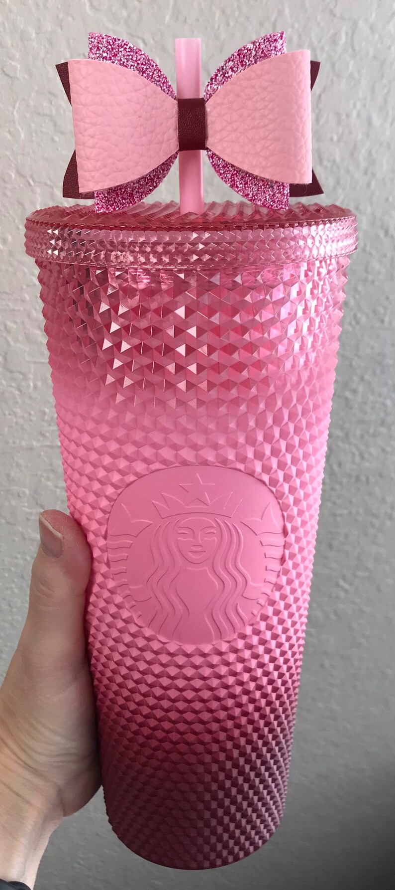 Bow Straw Topper Pink Ombre Studded Winter Holiday Target - Etsy