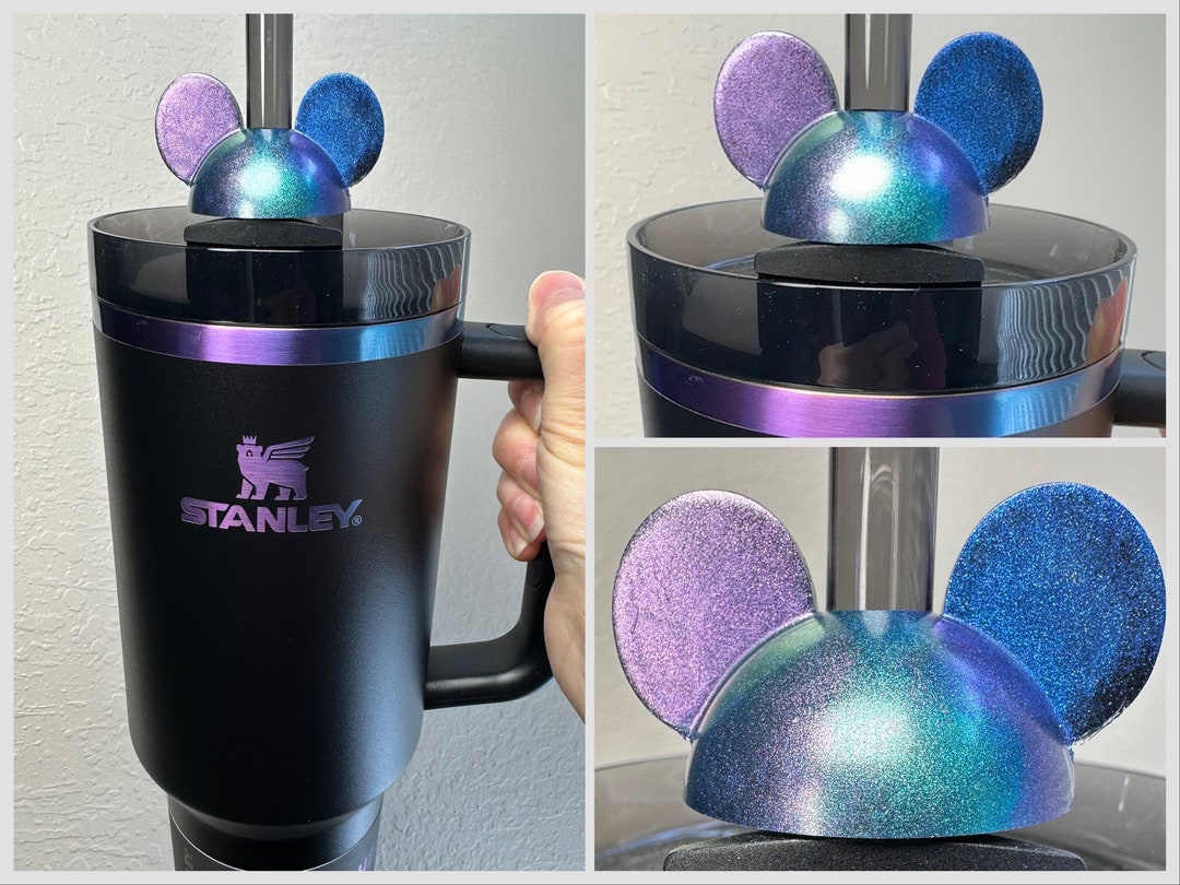 Straw Topper Mouse Oil Slick Chroma Shiny Studded Cup Tumbler Toppers ...