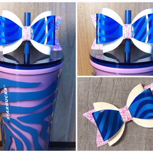 Tumblers & Water Glasses Drinkware Bow Straw Topper Rose Gold Glitter ...