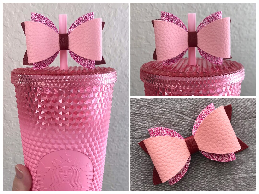 Bow Straw Topper Pink Ombre Studded Winter Holiday Target Tumbler ...