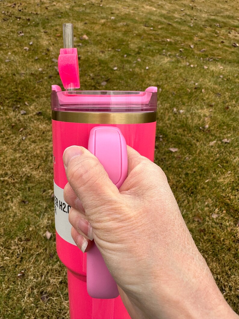 Straw Topper Heart Hot Pink Parade Glitter Shiny Studded Cup Tumbler ...