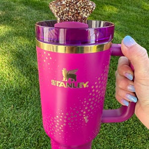 Straw Topper Star Gold Glitter Shiny Studded Cup Tumbler Toppers 70s ...