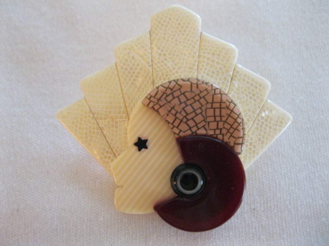 Corolle the Deco Lady Head Pin by French Designer Lea Stein - Etsy