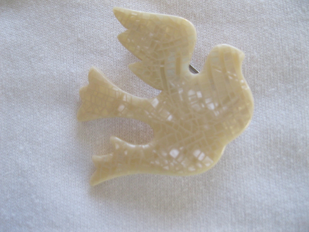 Smaller Version of Early Flying Dove Bird Pin by French Designer Lea ...