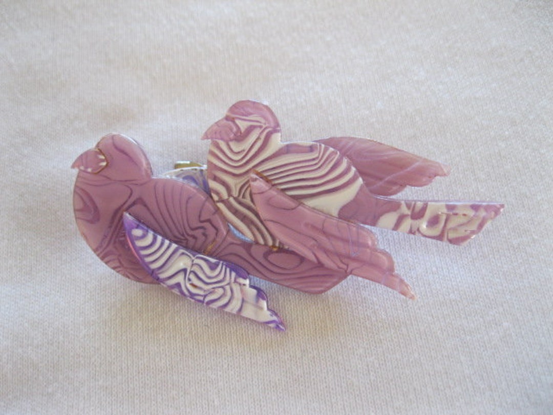 Double Sparrow Pin by French Designer Lea Stein - Etsy