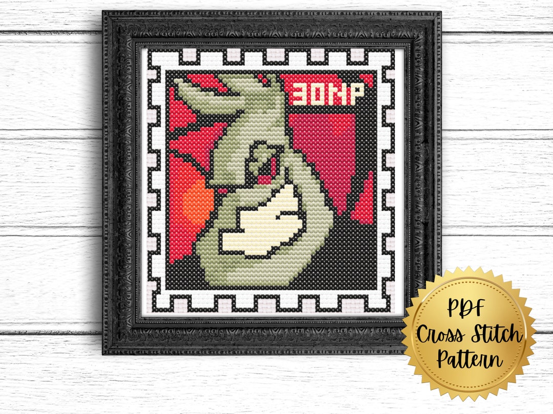 Grinning Sloth Stamp Cross Stitch Pattern - Etsy