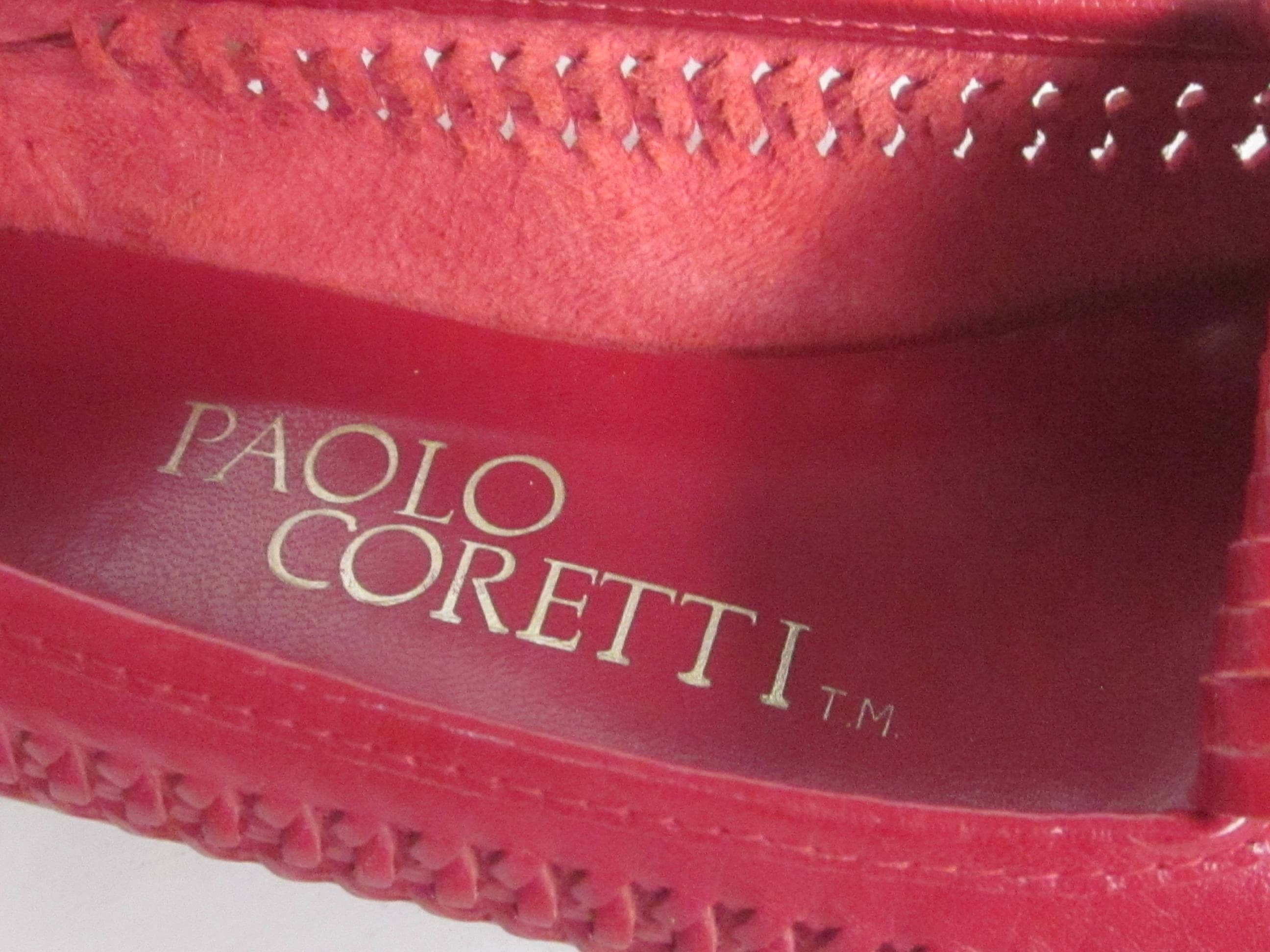 Vintage Paolo Coretti Italian Leather Loafers: Red Woven Fringe Pumps ...
