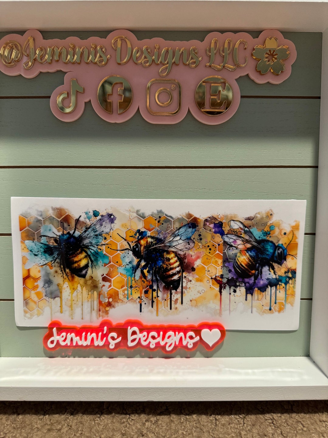 UV DTF Ready to Apply | Bee Watercolor Uvdtf Wrap | Bee and Honeycomb ...