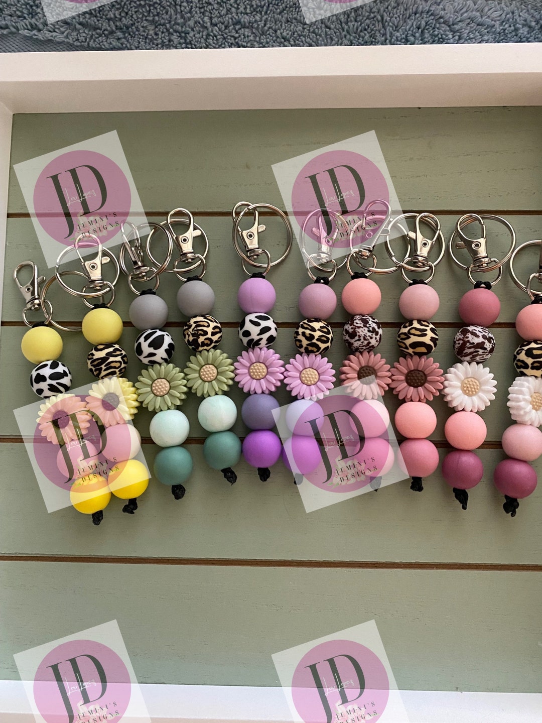 Ready to Ship Adorable Mini Sunflower Beaded Keychain/beaded Keychain ...