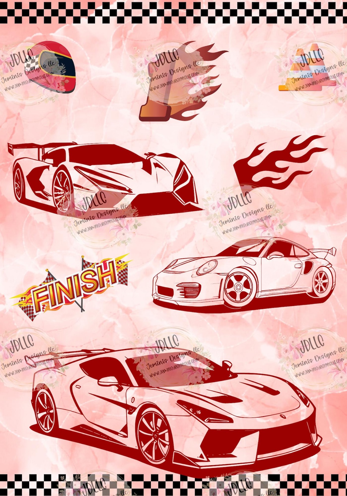 Race Cars Composition Cover PNG, Canva 5 Editable Composition Cover ...