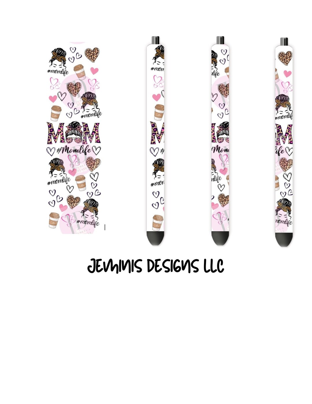 Mom Life Leopard Pen Wrap [PNG] Digital File Mom Life, Leopard Print ...