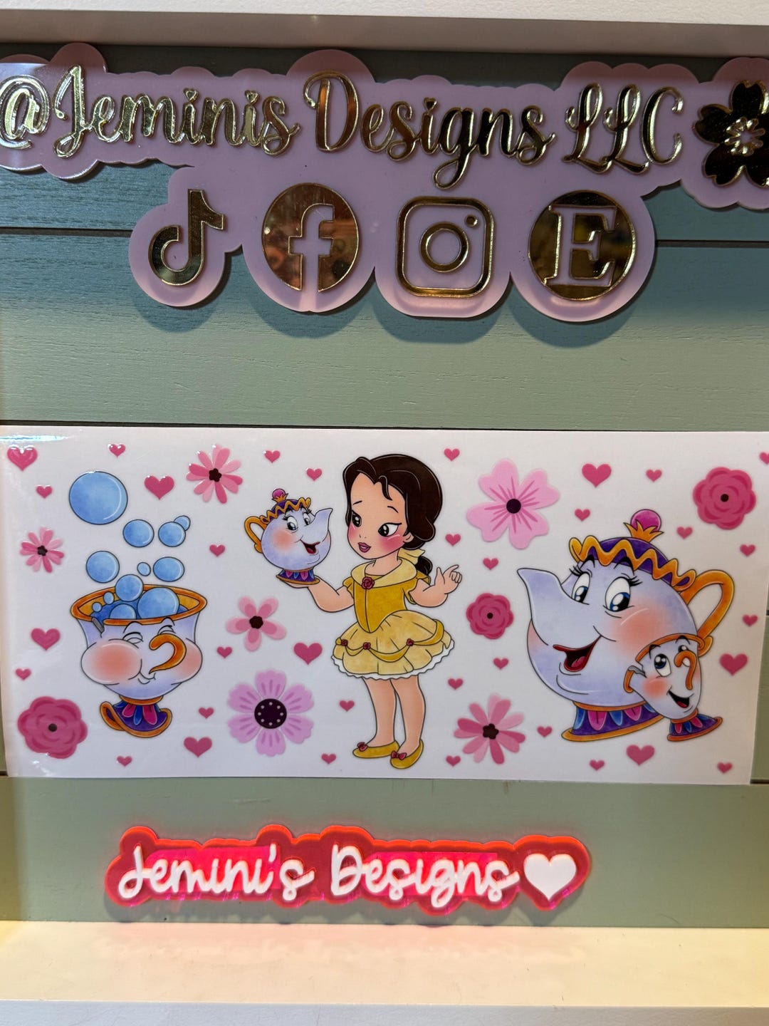 Cartoon Princess and Sidekick Uvdtf/teacup| Uvdtf Wrap | Permanent ...