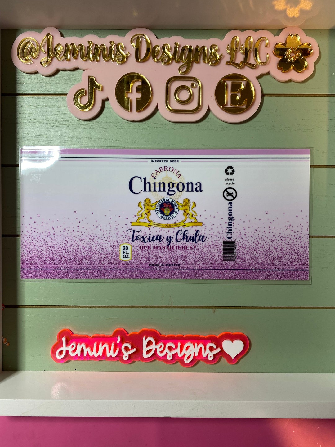 UV DTF 16 Oz Glass Can Ready to Apply| Frida Chingona Toxica Y Chula ...