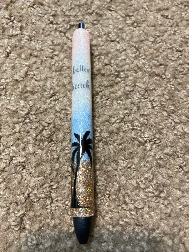 Glitter Beach Pens Custom Glitter Beach Pens Toes in the - Etsy