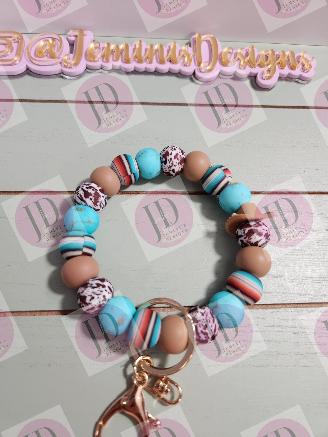 Serape Beaded Bangle Cowboy/serape/ Turquoise Keychain/beaded Bangle ...