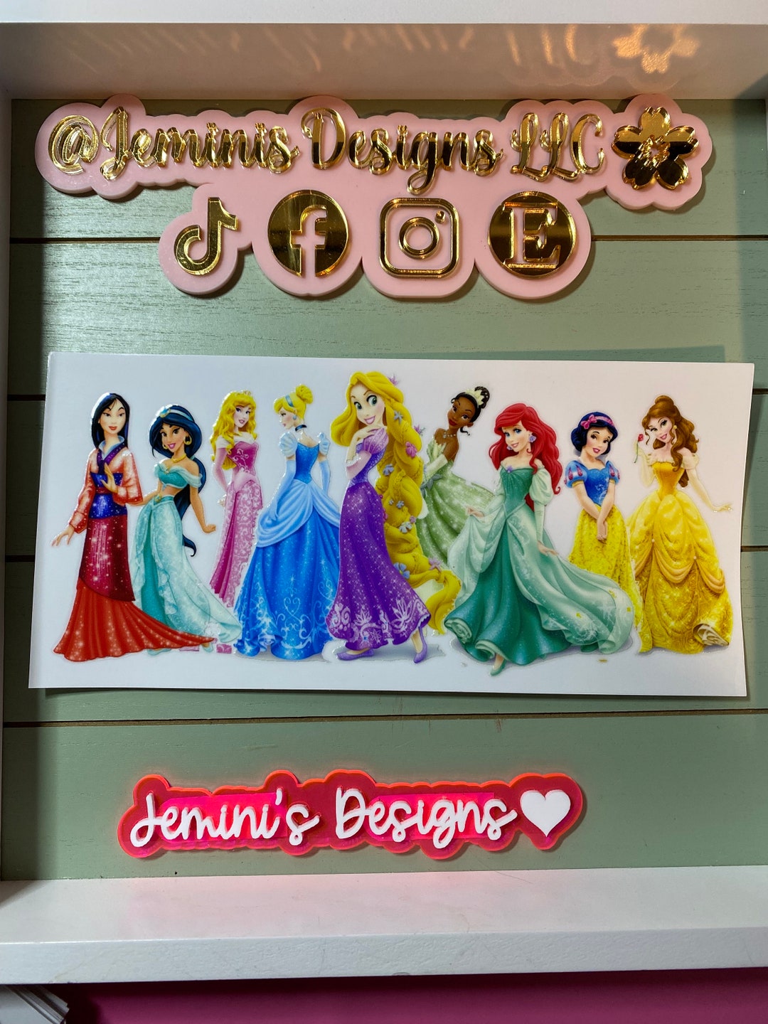 UV DTF 16 Oz Glass Can Ready to Press| Princess Dresses Uvdtf | Uvdtf ...