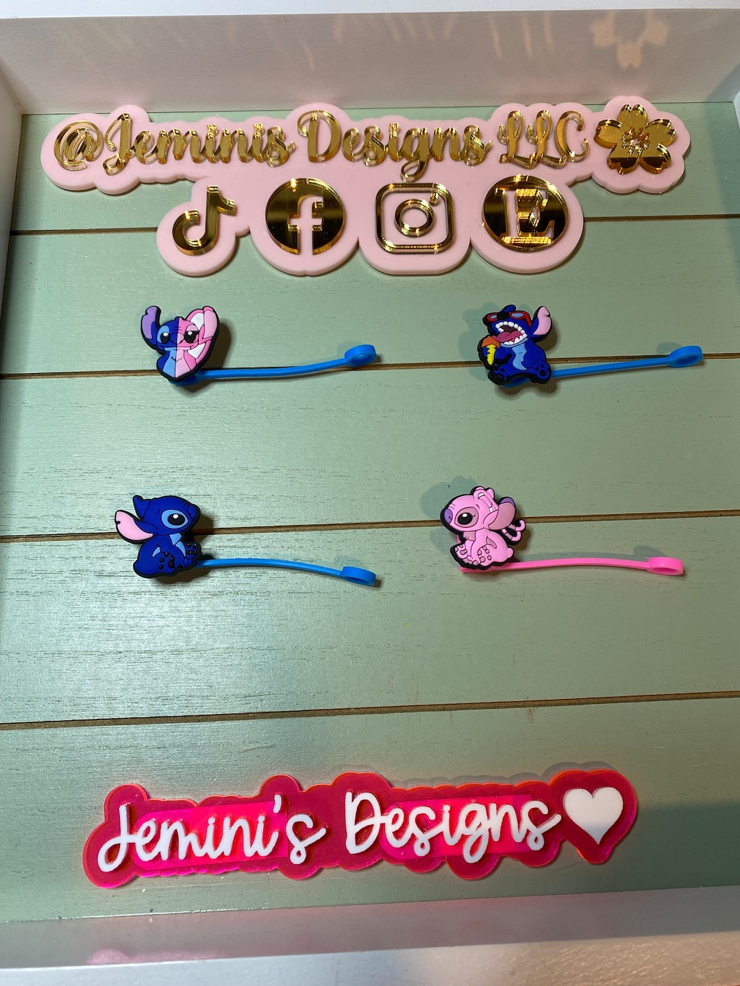 Straw Topper Pink or Blue Alien Design Straw Tip Cover Compatible With ...