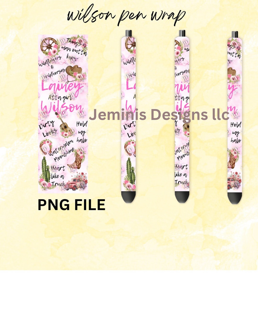 Wilson Pen Wrap [PNG] Digital File| Country Singer Png| Cactus/ Western ...