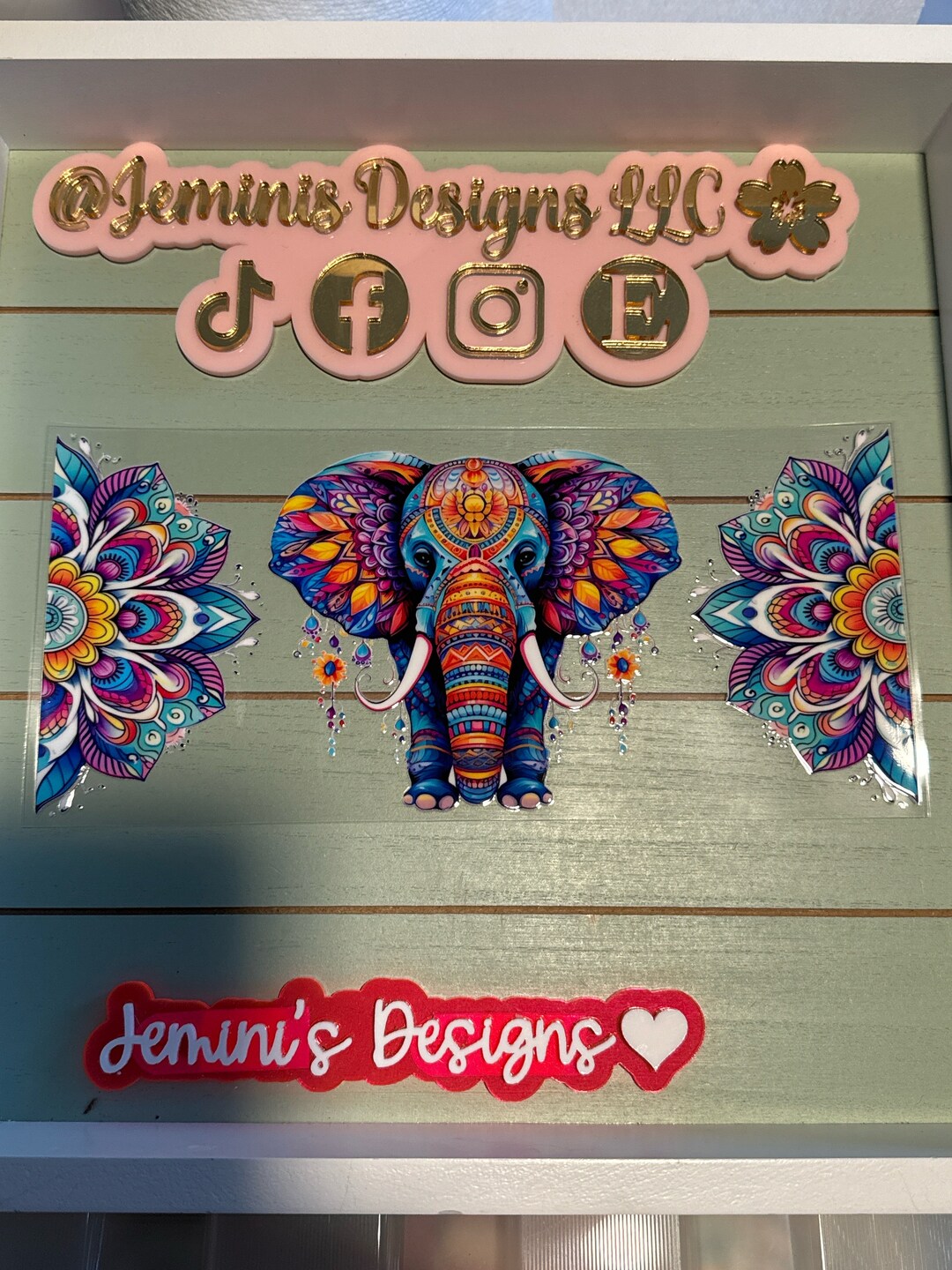 UV DTF Ready to Apply |elephant/ Mandala Rainbow Colors| Uvdtf Wrap ...