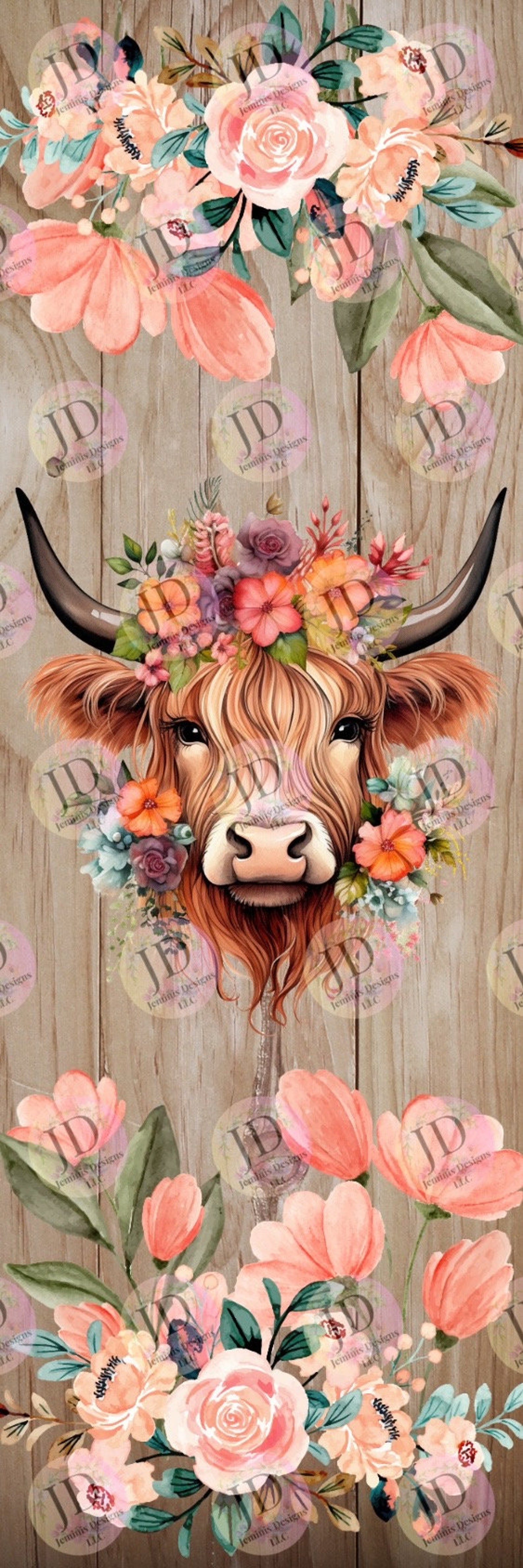 Highland Cow Pen Wrap [PNG] Digital File| Peach Cow Png| Highland Cow ...
