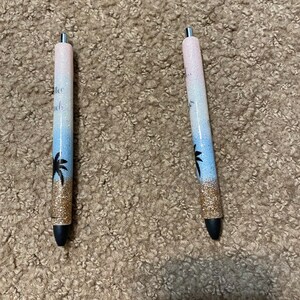 Glitter Beach Pens, Custom Glitter Beach Pens, Toes in the Sand or Life ...