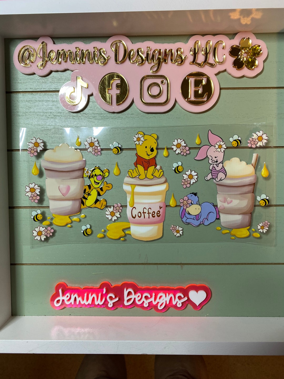 Cute Bear, Tiger, and Pig Bumblebee Coffee 16oz Uvdtf Cup Wrap Ready to ...