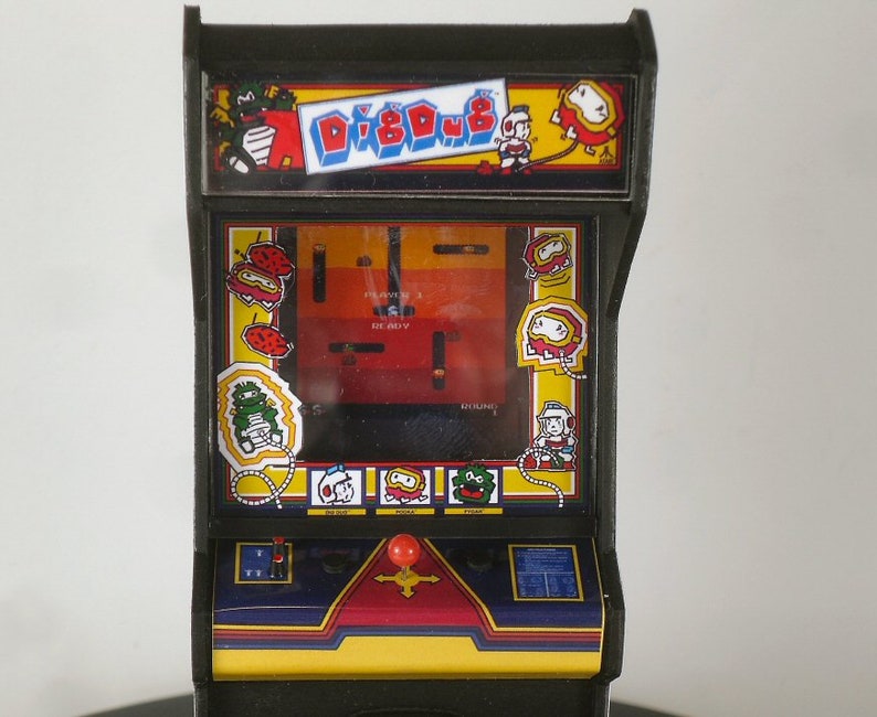 1/12 Scale Doll's House Miniature Atari Dig Dug Arcade Machine Cabinet ...