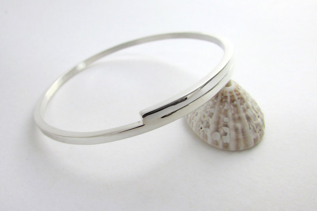 Sterling Silver Modern Simple Bracelet Artisan Silver Bangle - Etsy