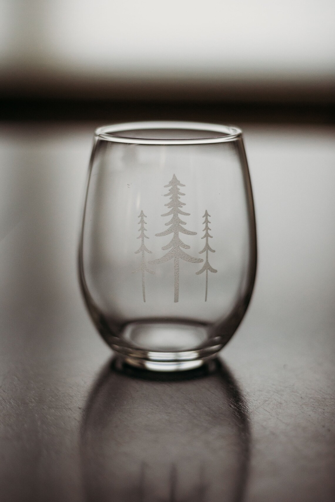 Forest Etched Stemless Wine Glass Etched Wine Glass Forest - Etsy