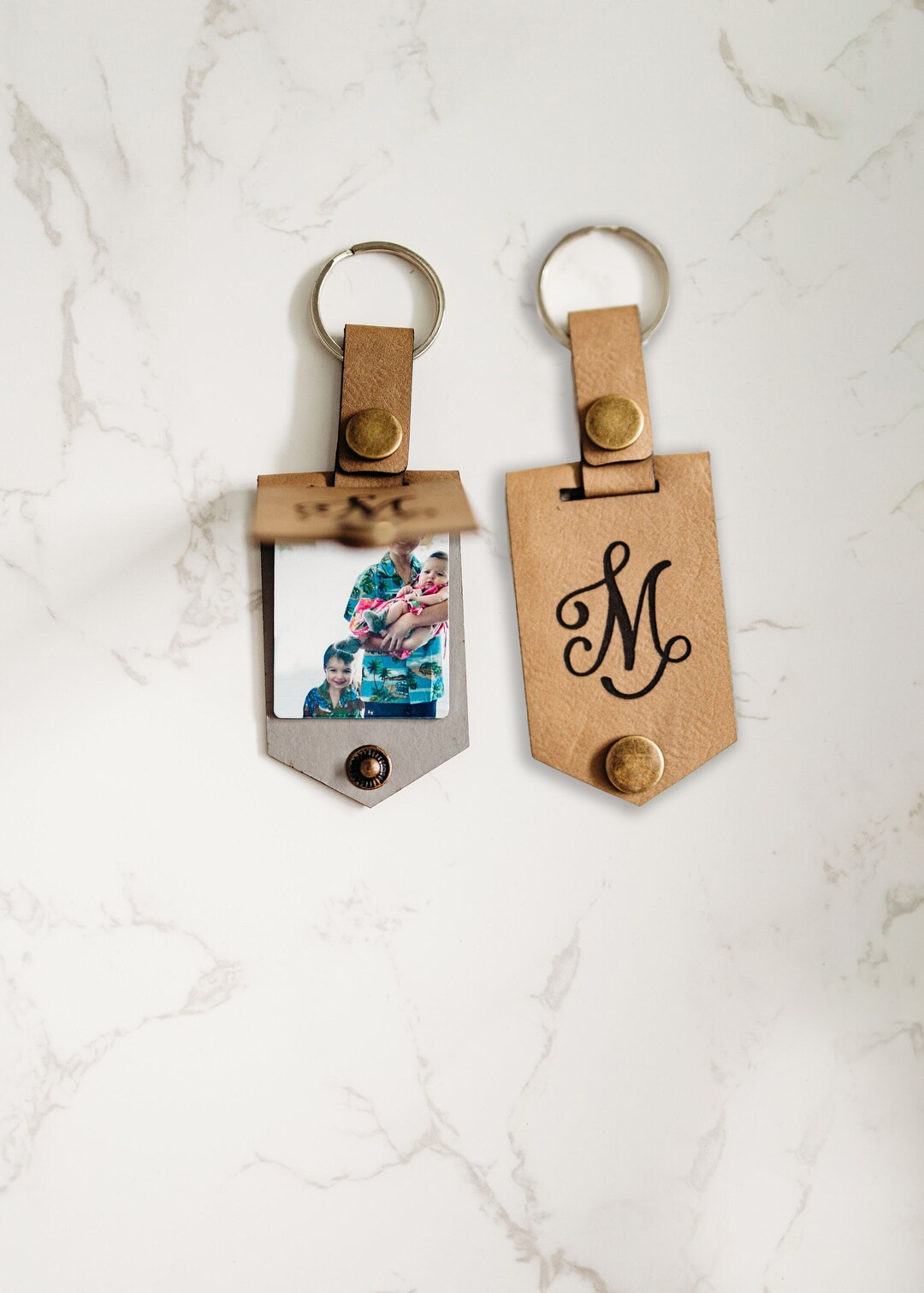Leather Photo Keychain, Leather Keychain, Photo Keychain, Gift for Him ...