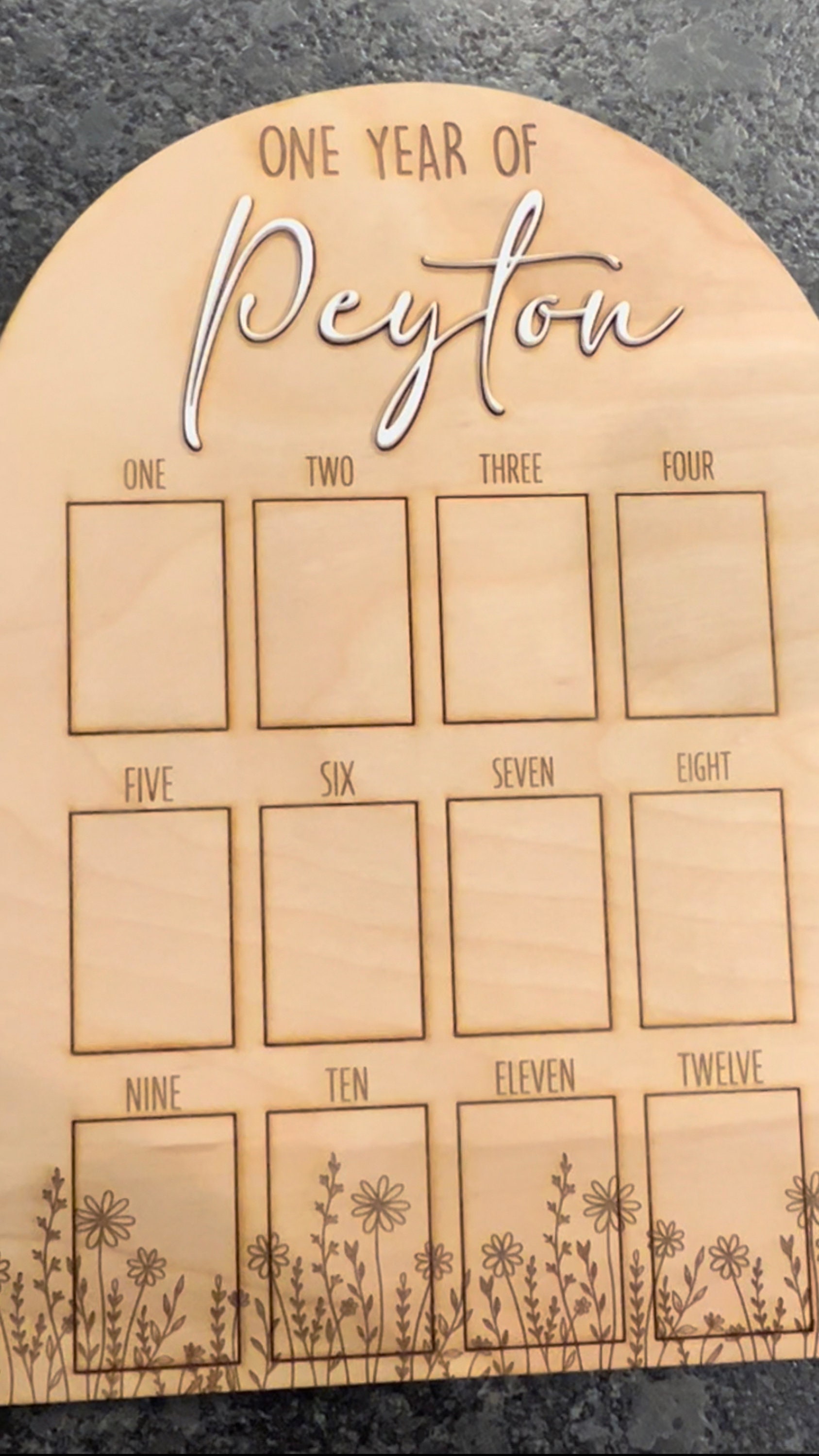 One Year Photo Board Wood Photo Board First Birthday - Etsy