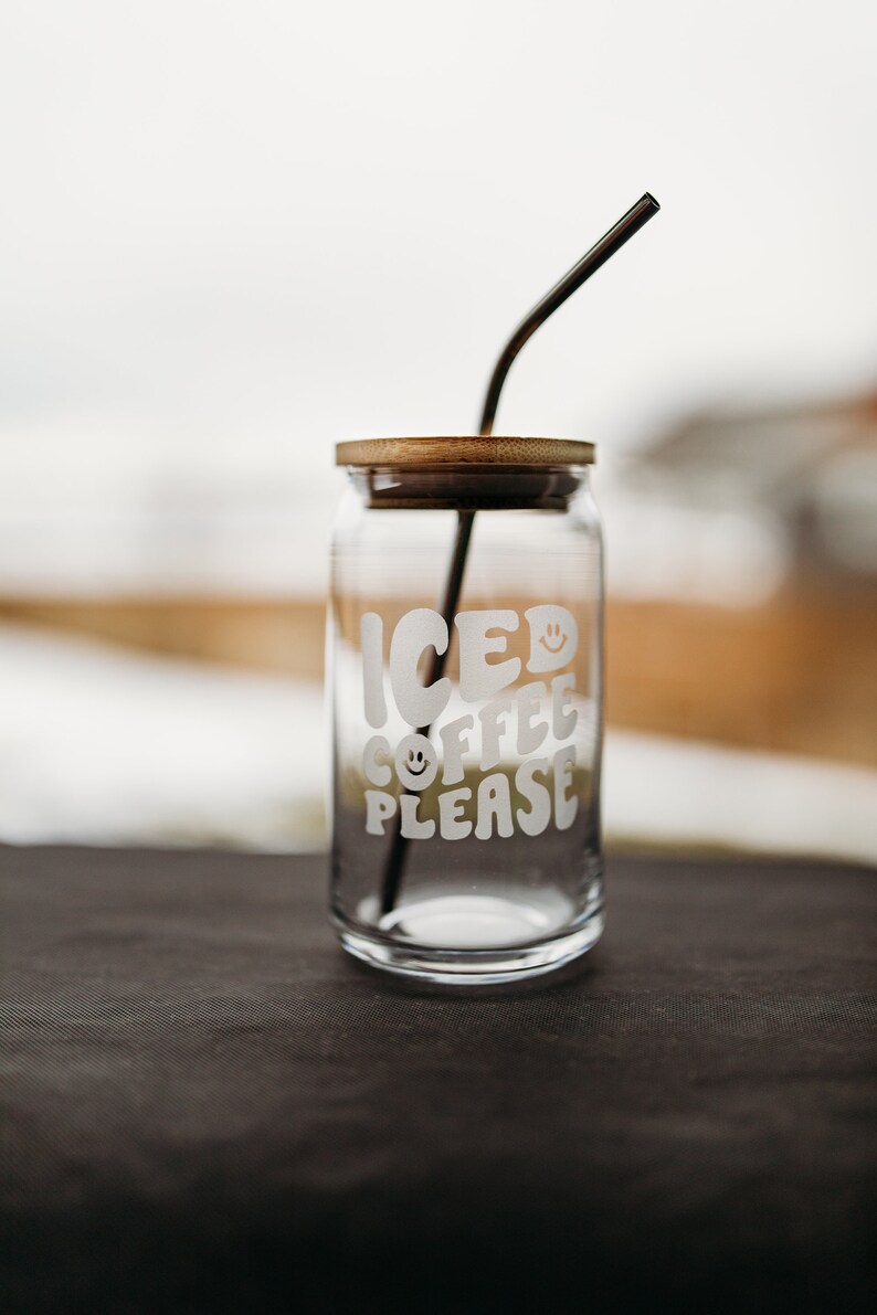 Iced Coffee Can With Lid and Straw Beer Can Glass Soda Can - Etsy