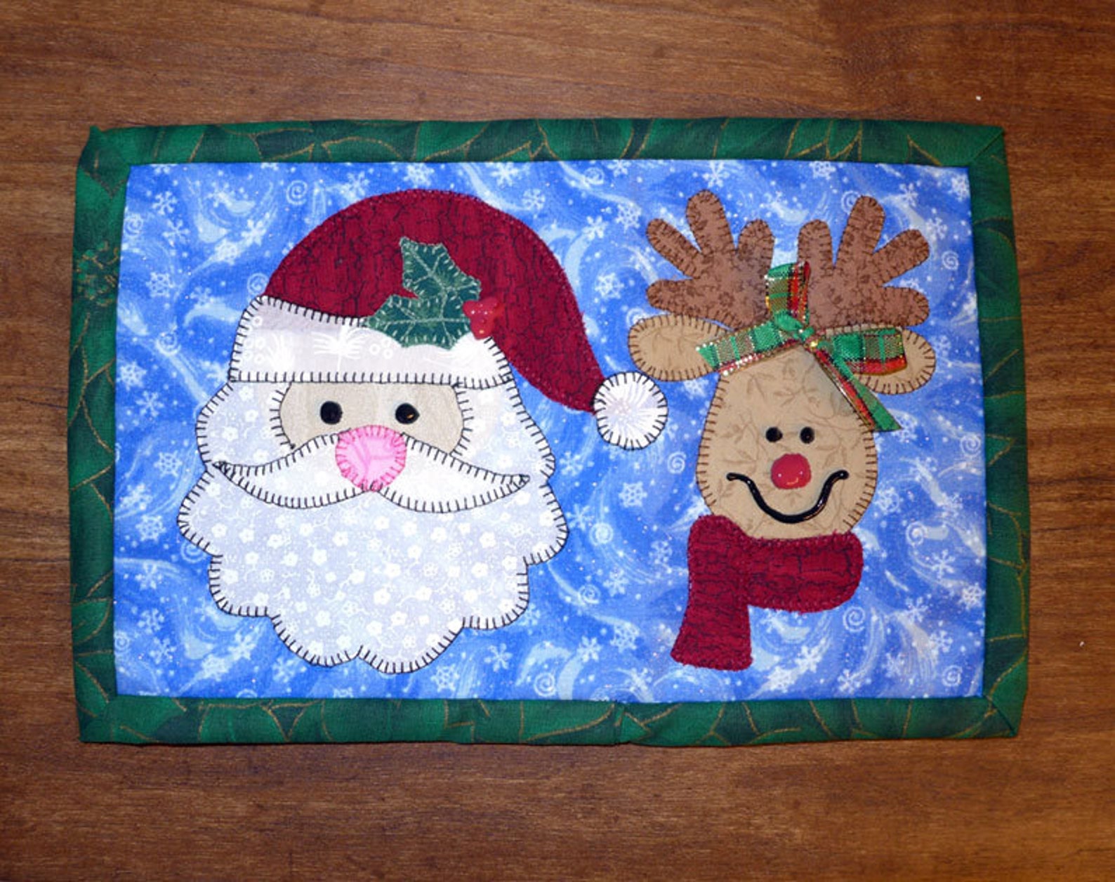 PDF Pattern for Santa & Reindeer Mug Rug Christmas Mug Rug - Etsy