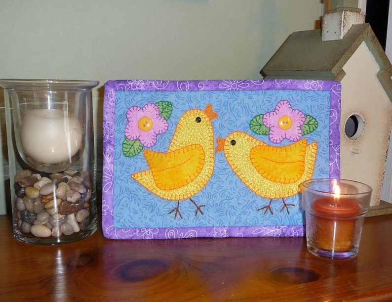PDF Pattern for Chicks Mug Rug, Easter Mug Rug Pattern, Chicks Mini ...