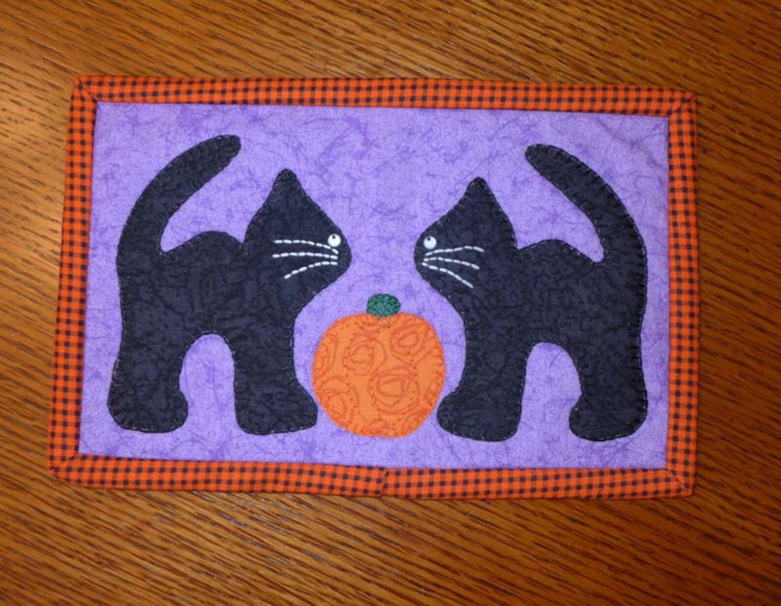 PDF Pattern for Halloween Mug Rug Black Cat Mug Rug Pattern | Etsy